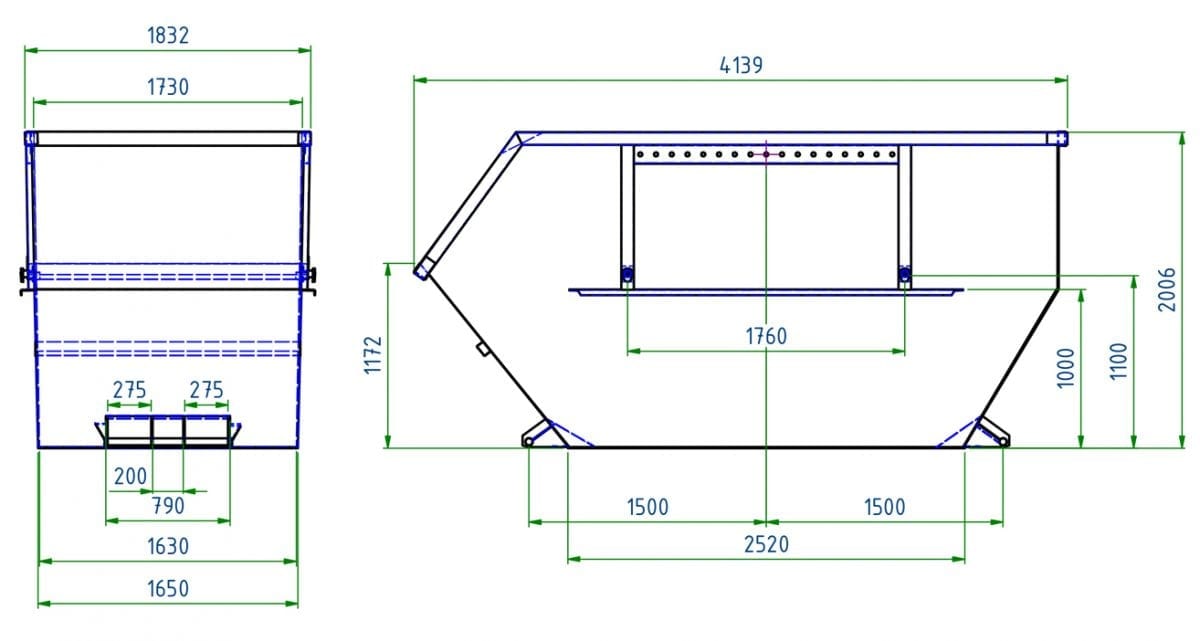 Absetzcontainer nach DIN 30720-1 (3-fach Kipplager / Neue Norm) - offen ...